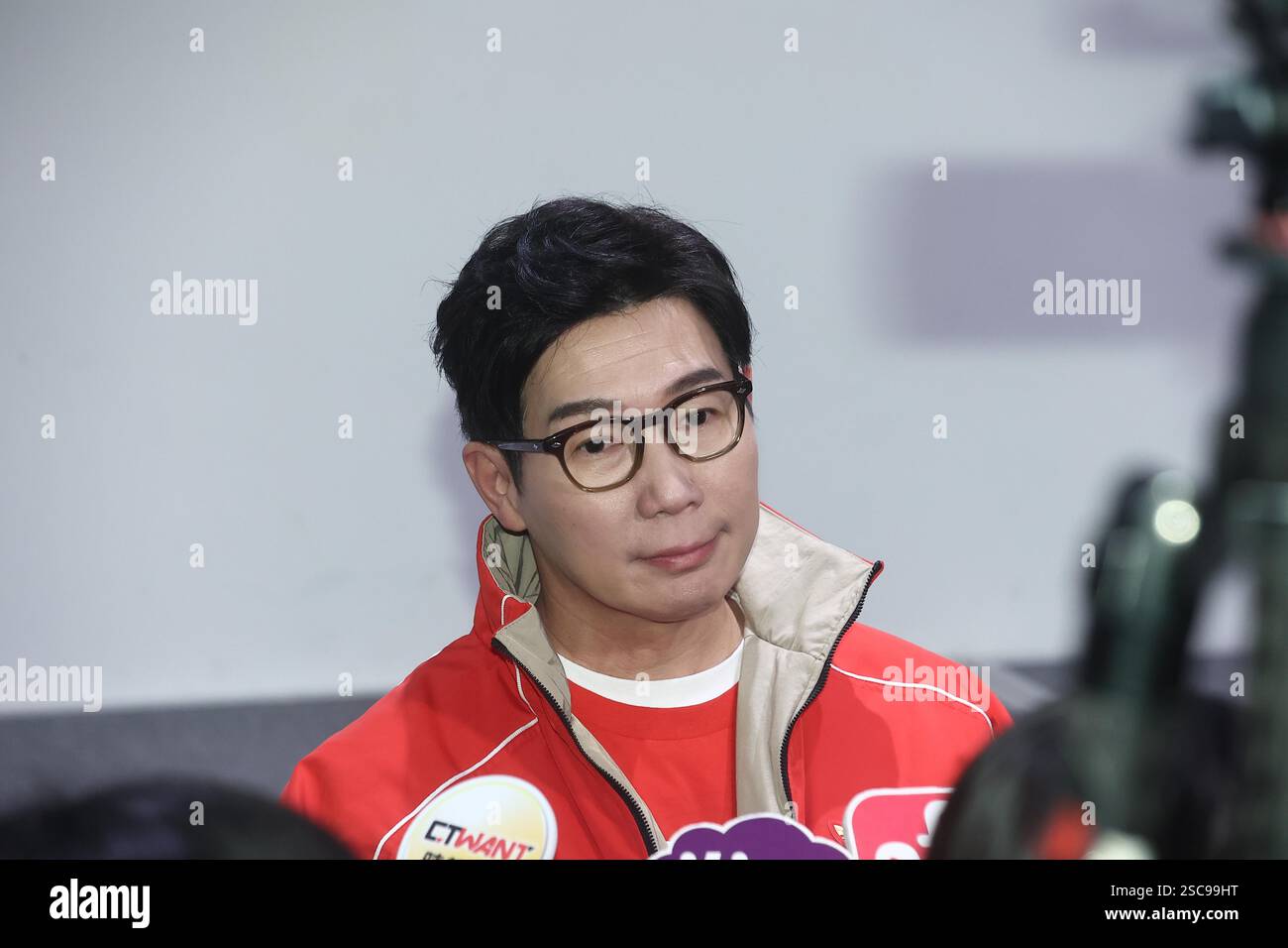 Malaysian Chinese singer Victor Wong attends an activity in Taipei City ...