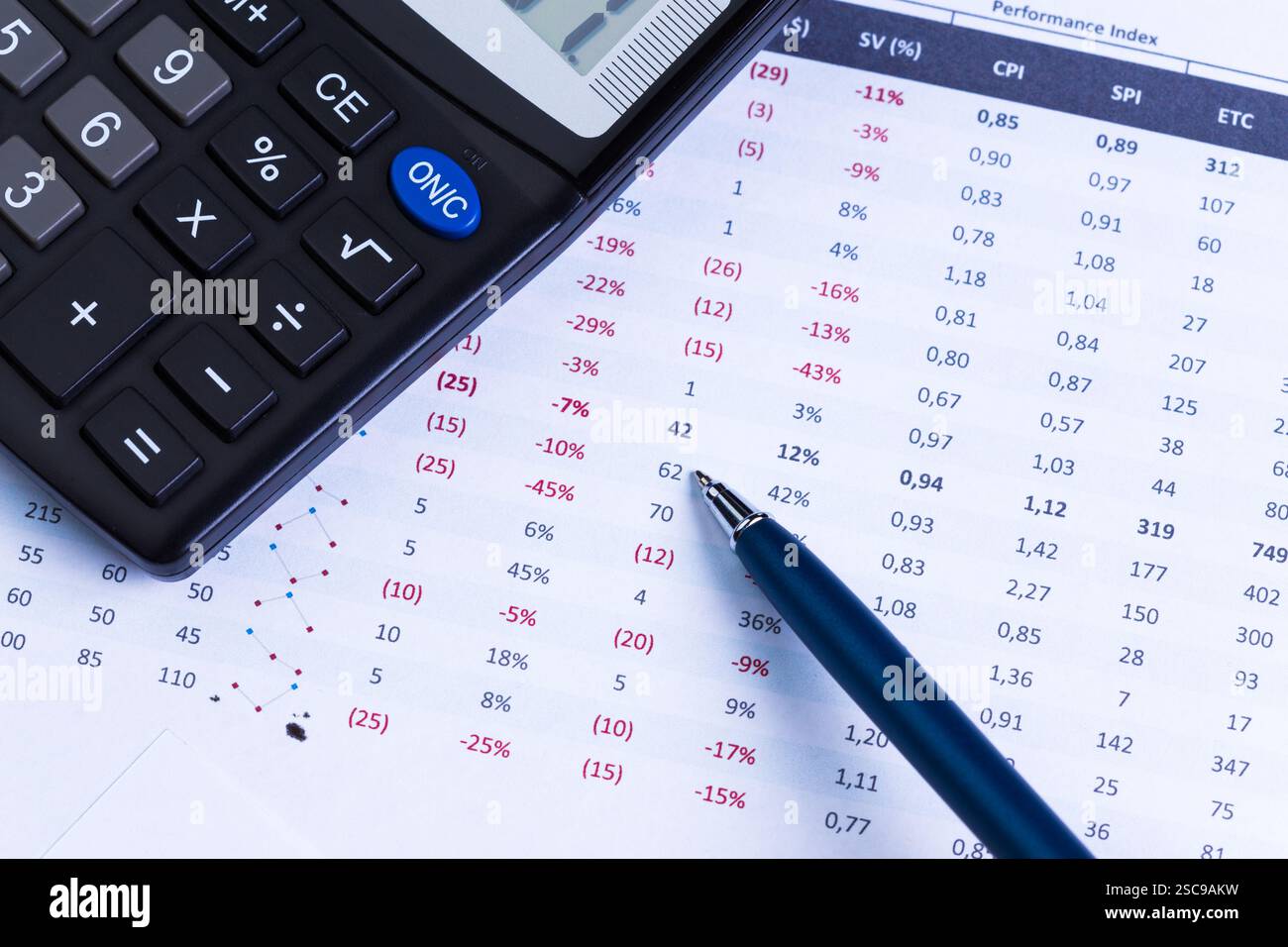 Graphs and Calculator Stock Photo - Alamy