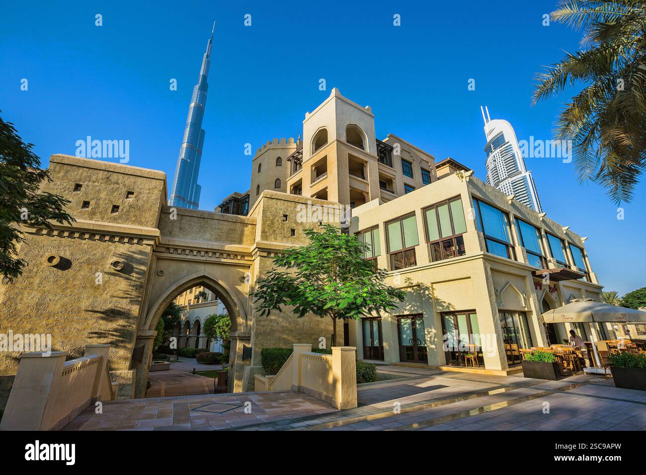 DUBAI, UAE - NOVEMBER 13, 2013: views old fortress walls of the eastern ...