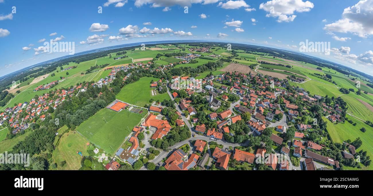 View of the village of Finning on the Windach in the Upper Bavarian ...