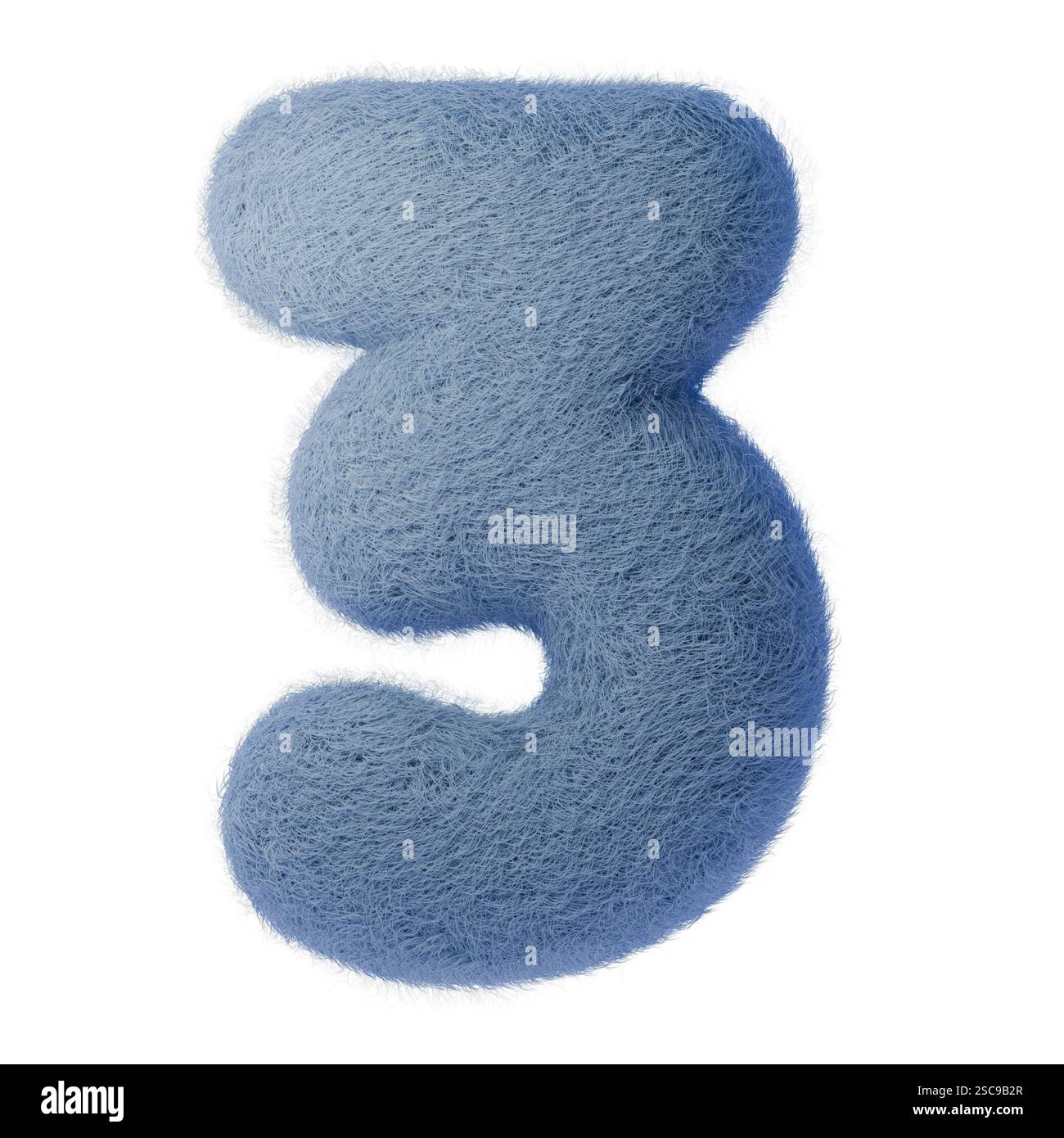 3d number 3 from wool felt, Playful blue number three crafted from ...