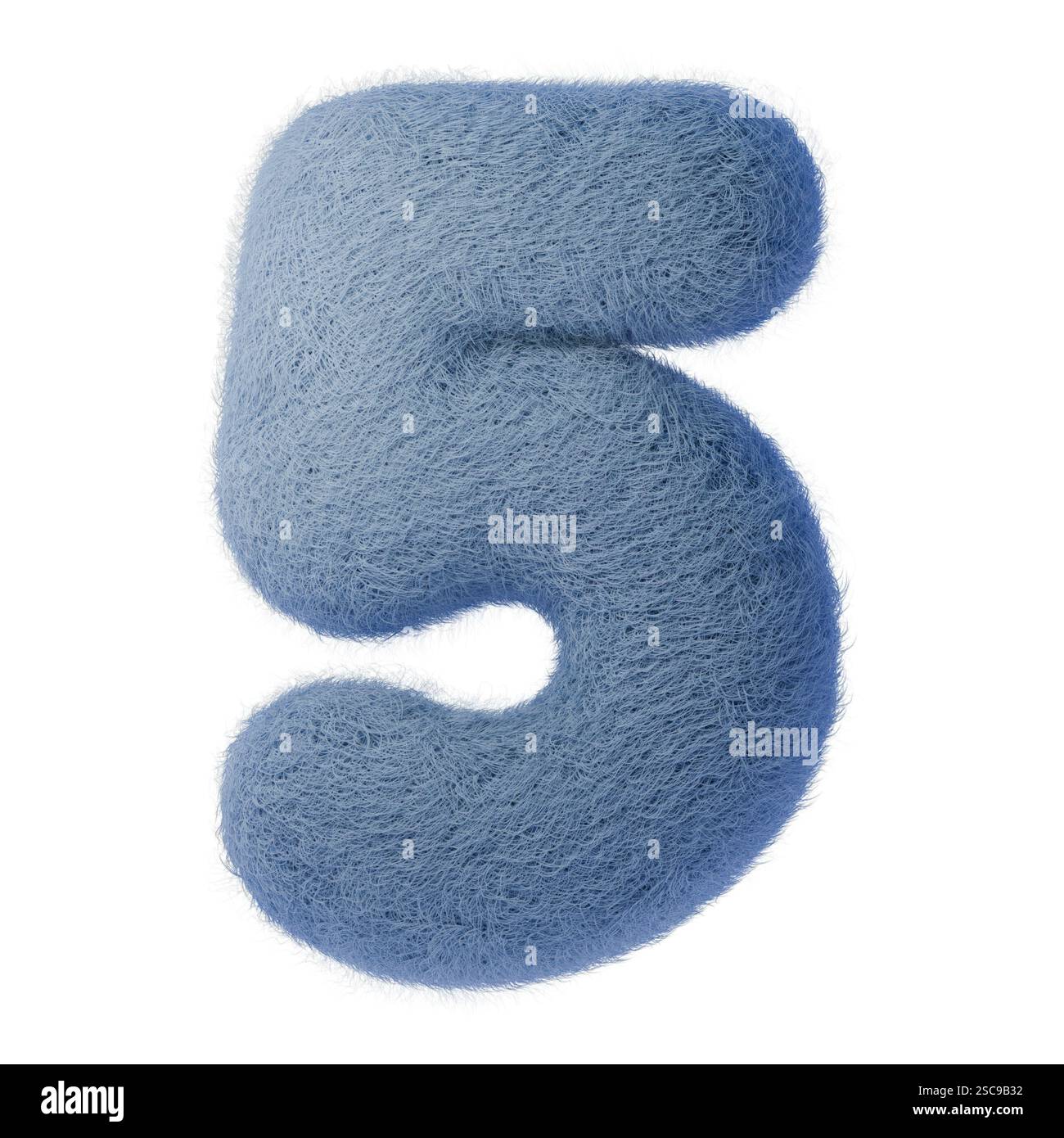 3d number 5 from felt, Blue fuzzy number five illustration perfect for ...