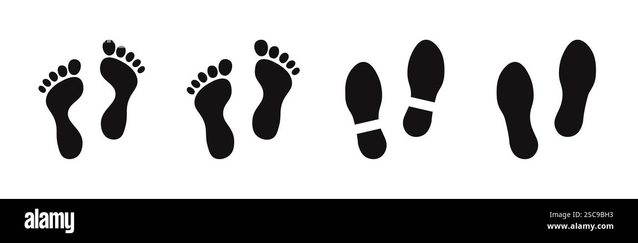 Footprint icons set. Footstep symbol. Vector illustration Stock Vector ...
