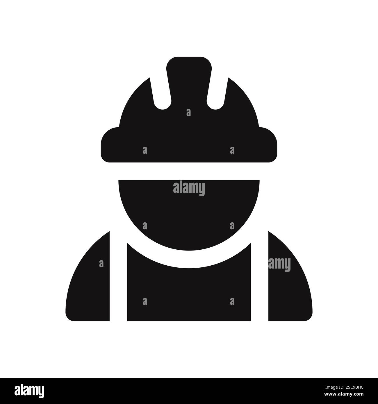Construction worker icon. Builder man in a helmet symbol. Vector ...