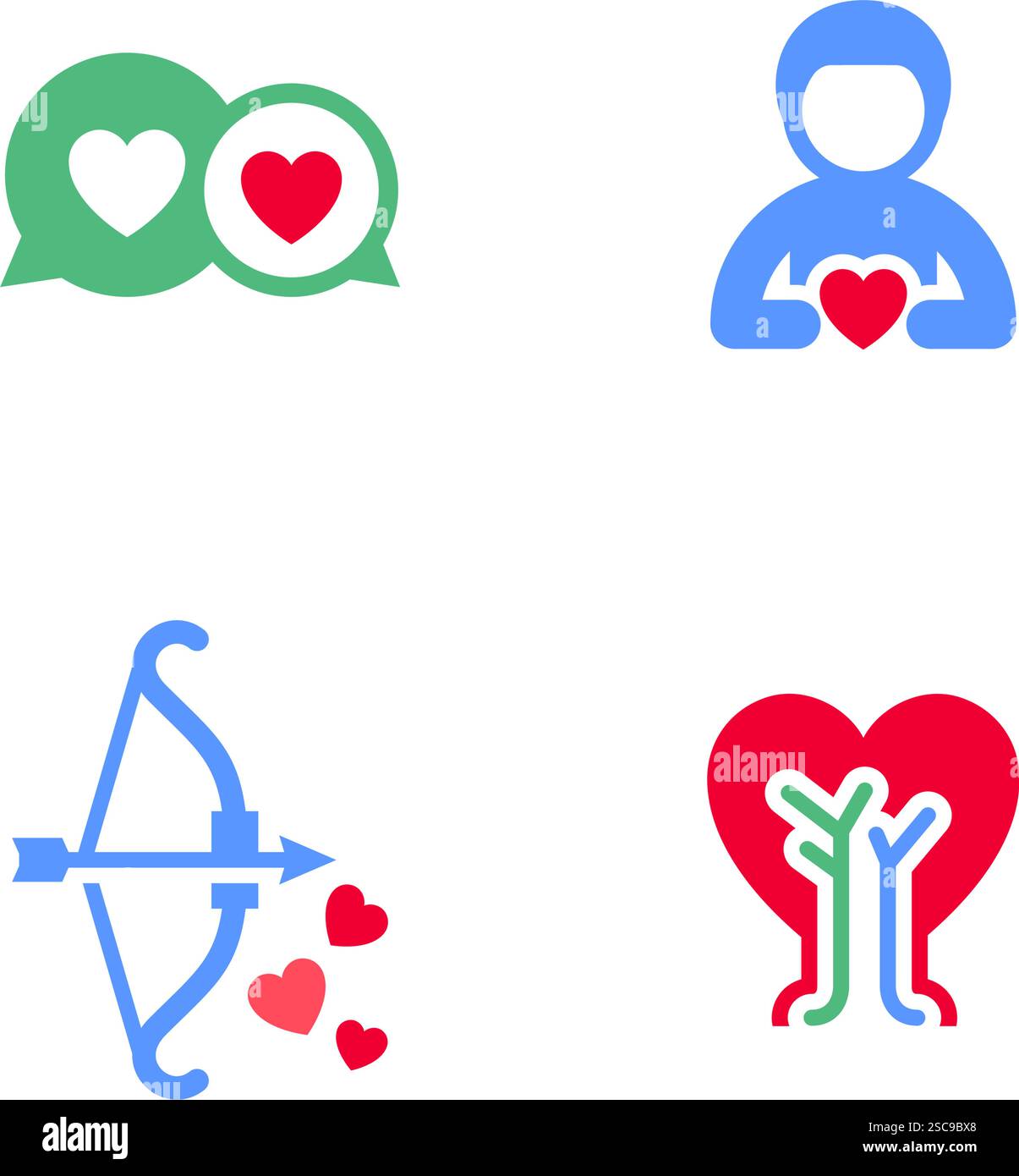 Set icons or Valentines day symbols, holiday signs designed for ...