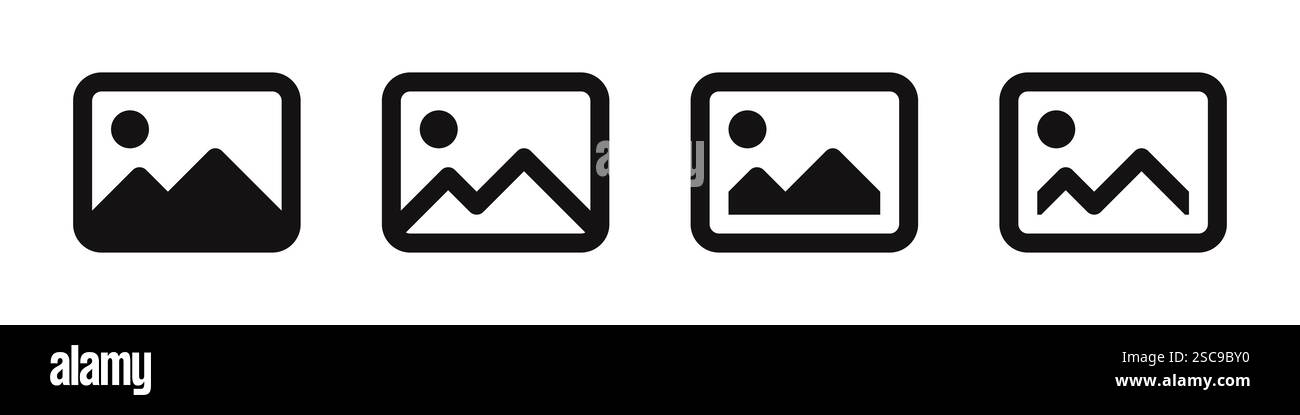 Gallery icons set. Photo, picture symbol. Vector illustration Stock ...
