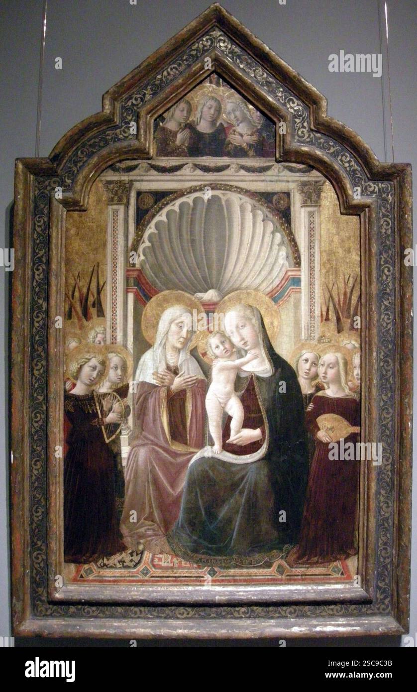 Saint Anne and the Virgin and Child Enthroned with Angels , painting by Niccolò Alunno (Niccolò ...