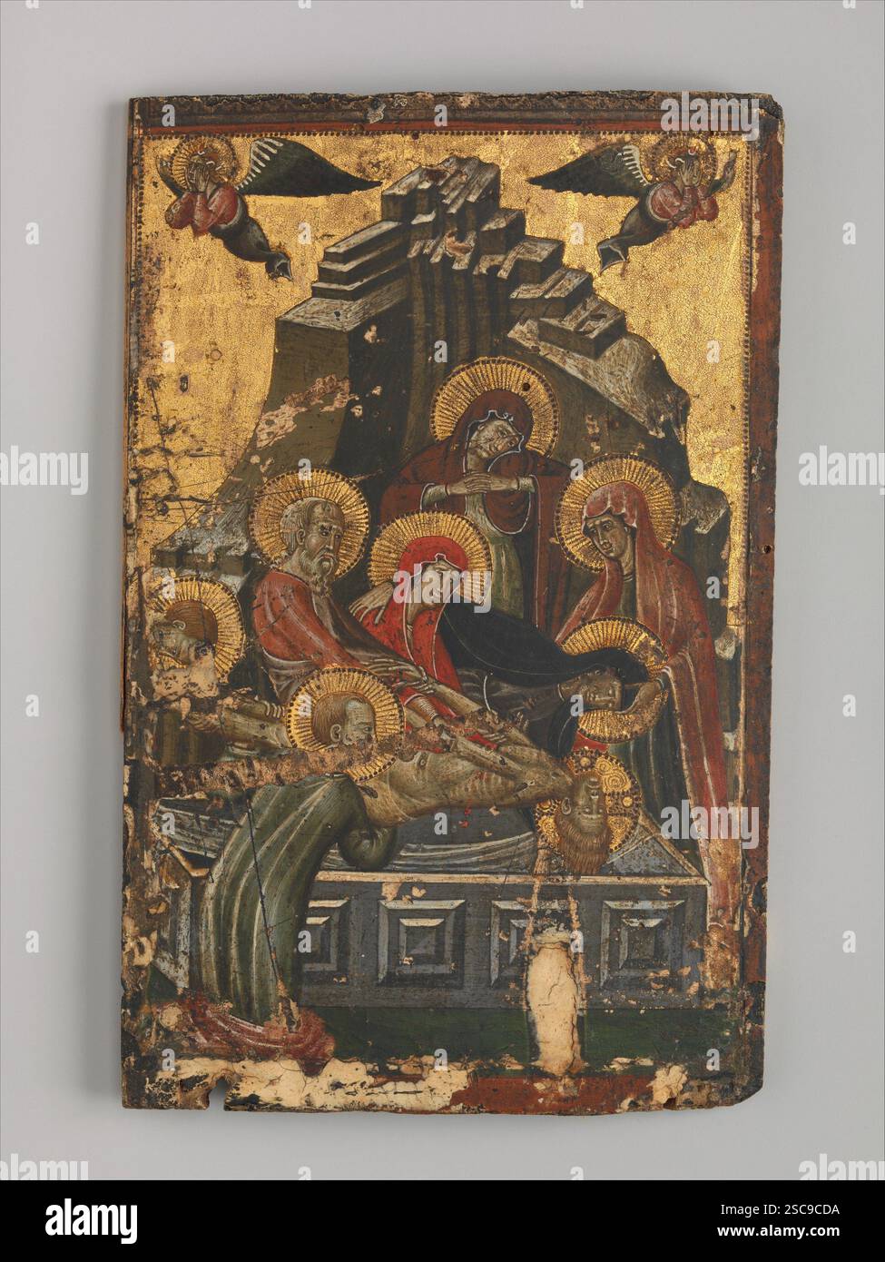 The Entombment , painting by Master of Forlì 14th century Stock Photo ...