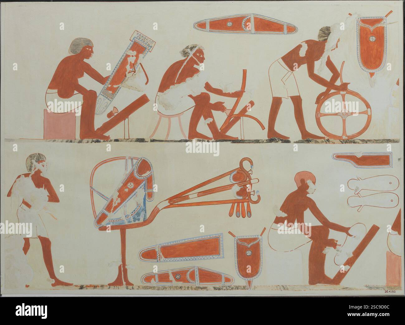 TT66 Wood and Leather Craftsmen, Tomb of Hapu - Egyptian Art - Thebe ...