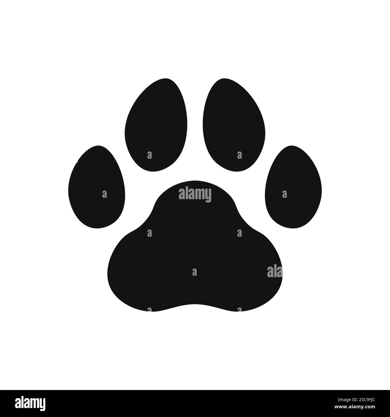 Dog footprint icon. Black silhouette paw. Vector illustration Stock ...