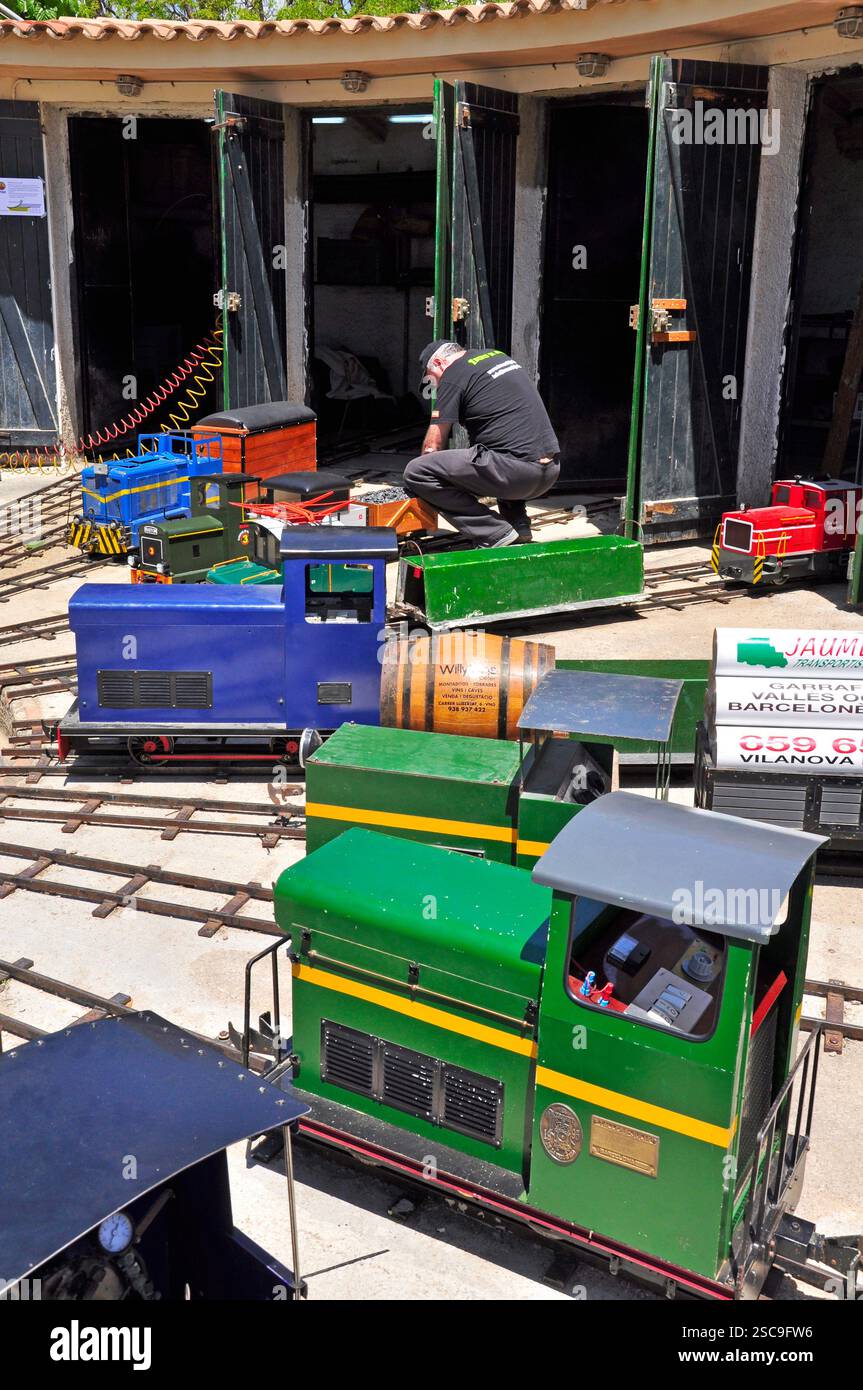 Little train for kids, Vilanova i la Geltru city, Garraf region, Barcelona, Spain Stock Photo ...