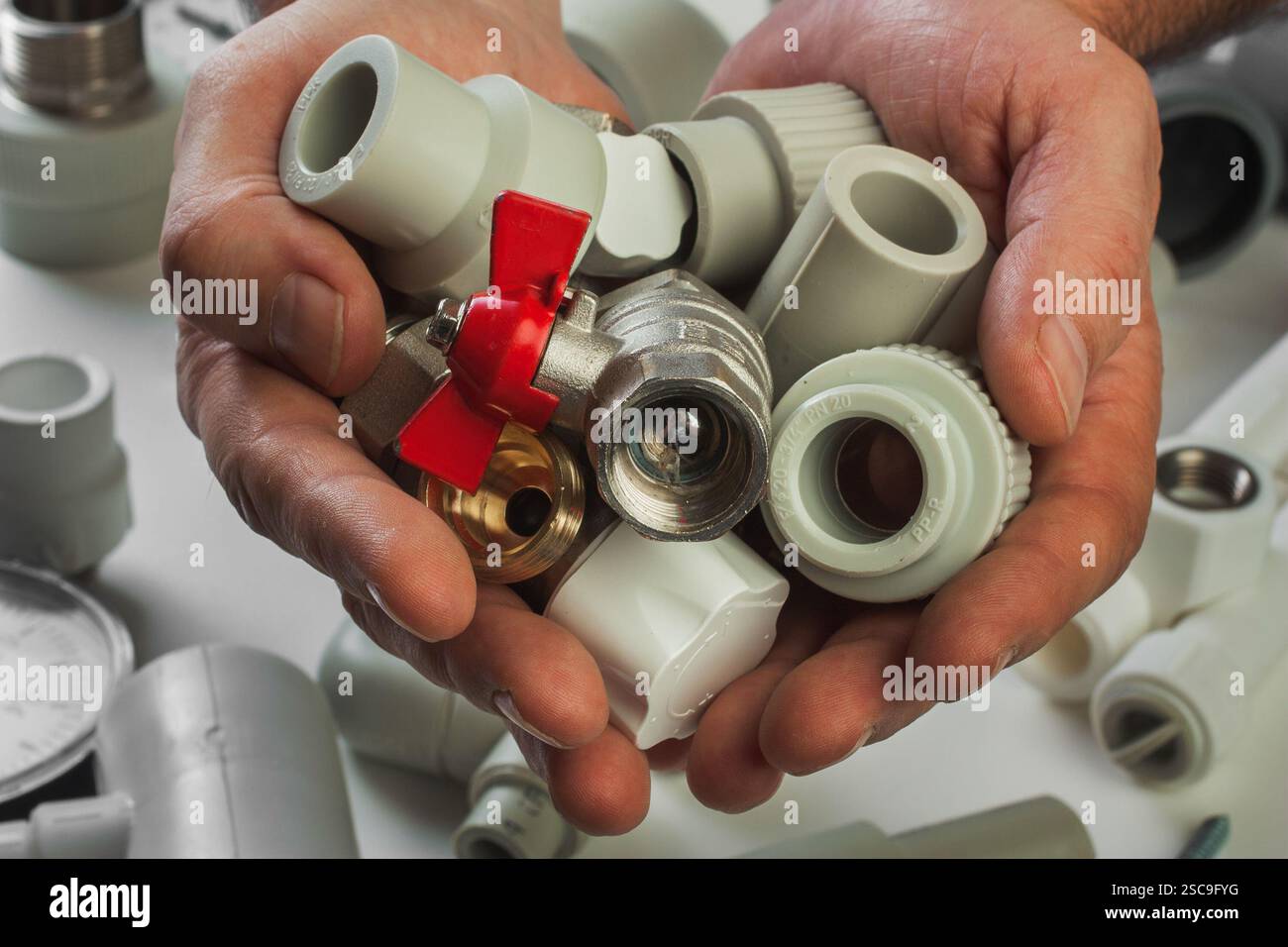 Plumbing fixtures and piping parts Stock Photo - Alamy