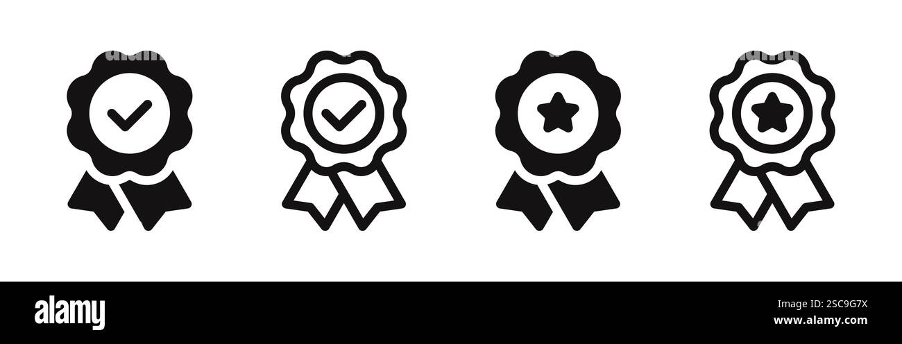 Quality certify badge icon. Quality award ribbon symbol. Vector ...