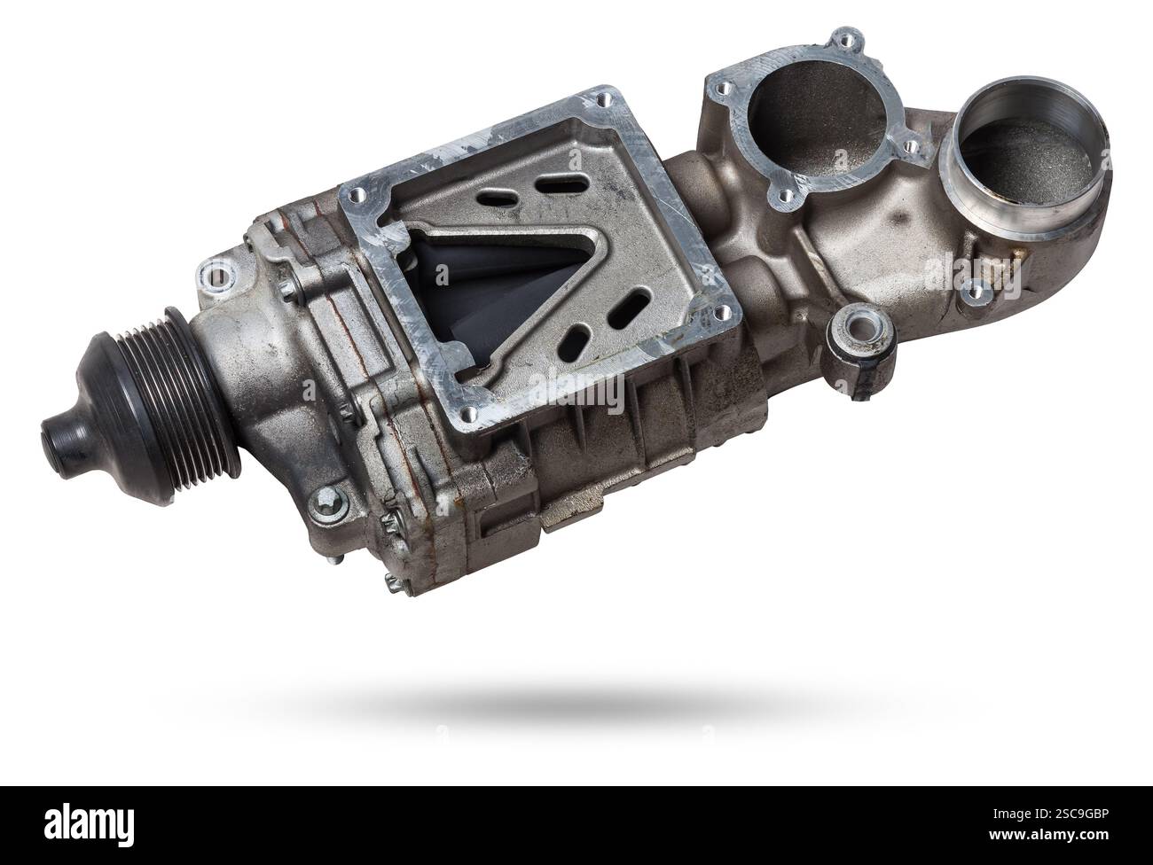 Turbo charger installed for power booster torque drive on white ...