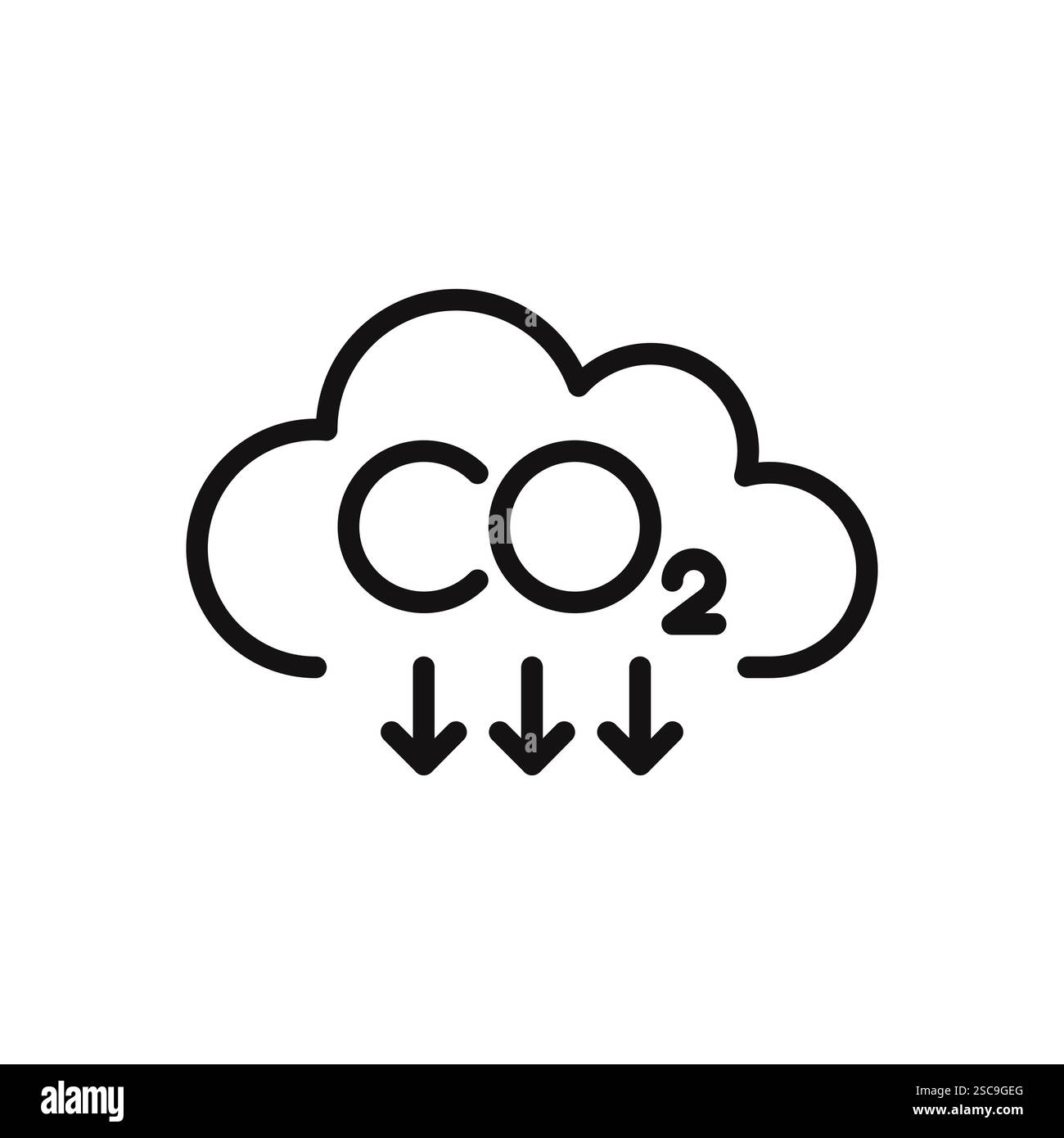 CO2 emissions icon. Ecology and environment symbol, carbon dioxide pollution, reduce co2 gas ...