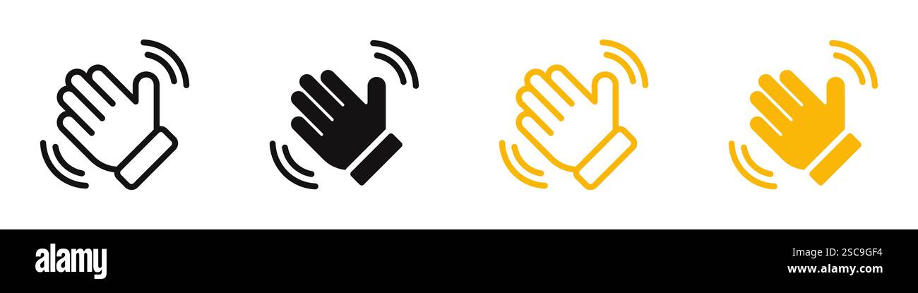 Waving hand icons set. Hello symbol collection. Vector illustration ...