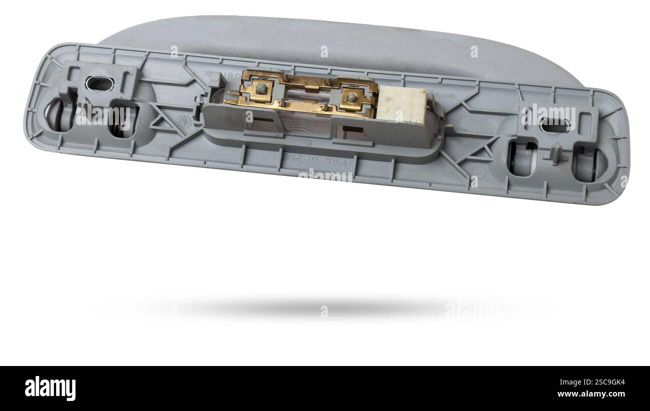 Vehicle interior grab handle on white isolated background. Auto service ...