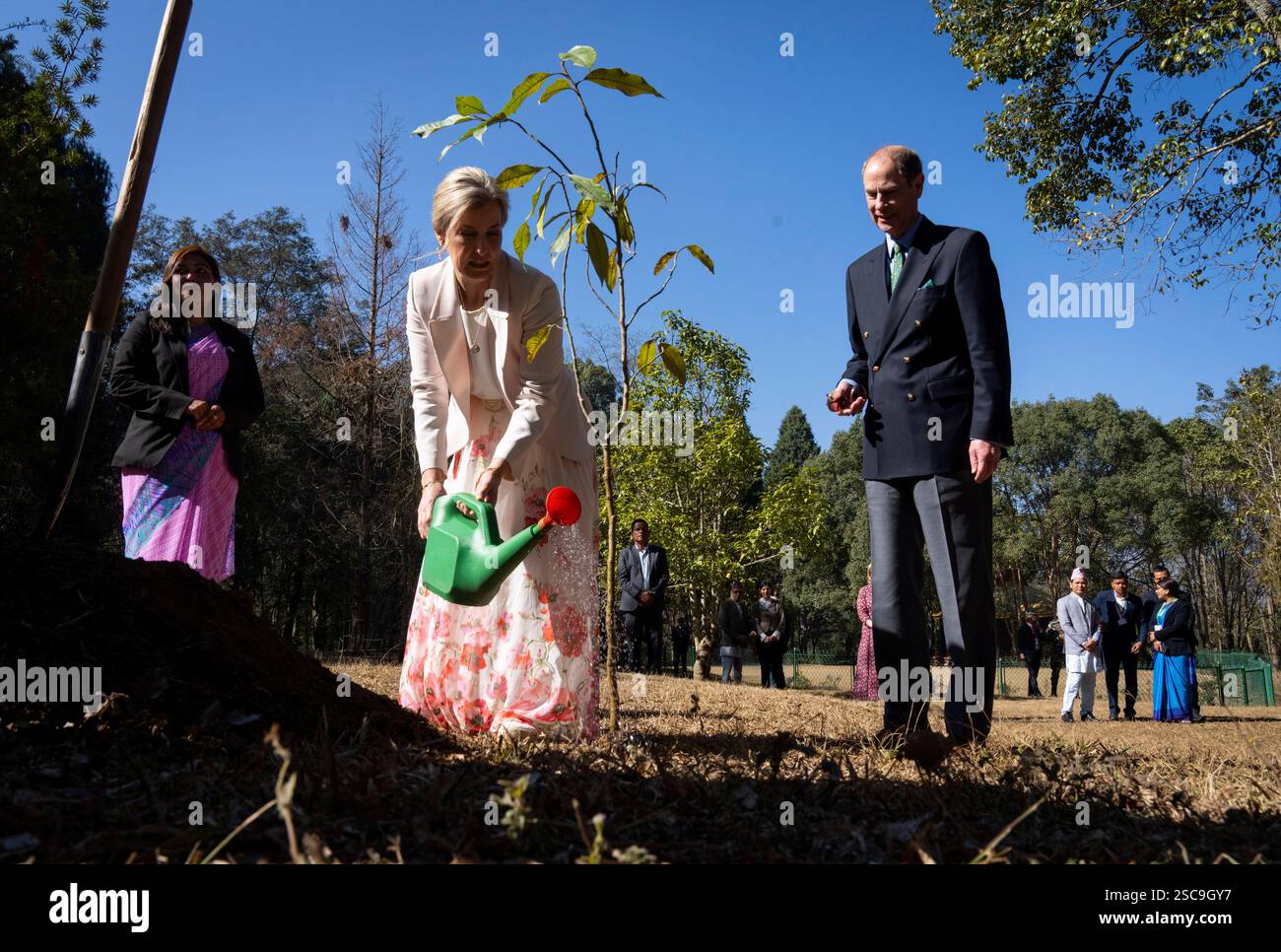 Britain's Prince Edward and Sophie, Duchess of Edinburgh plant a tree ...