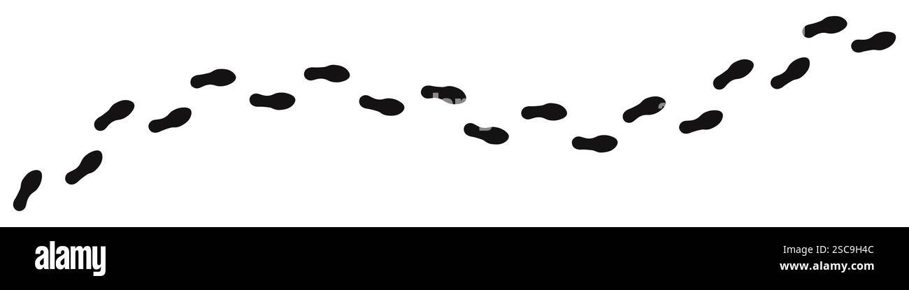 Footprints tracking path. Human tracks background. Vector illustration ...
