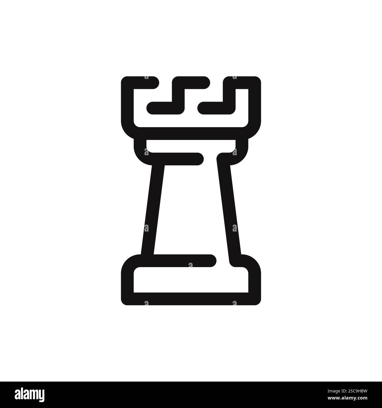 Rook piece icon. Chess strategy symbol in line style. Vector ...