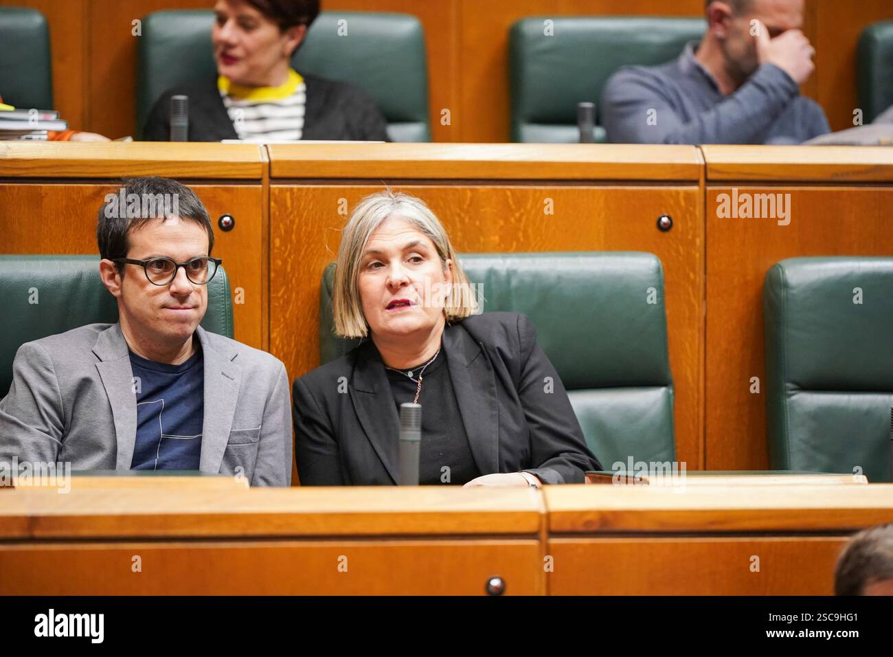 The leader of EH Bildu in the Basque Parliament, Pello Otxandiano, and ...