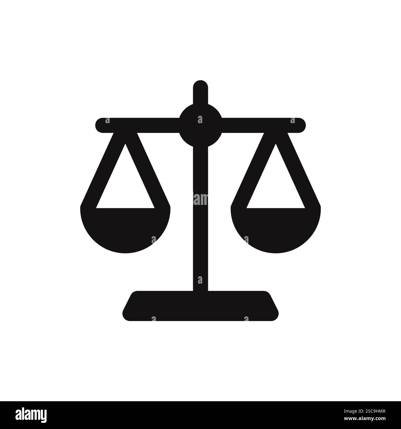 Scale icon. Scales of justice, vintage scale in balance and equilibrium ...