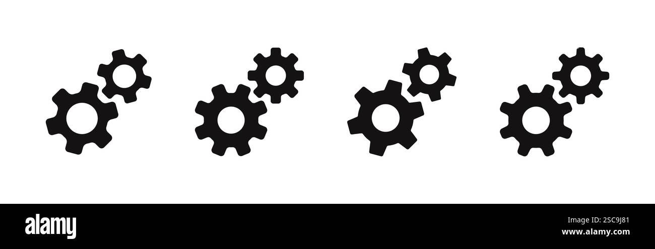 Setting gears icons set. Cogwheel group symbol collection. Vector ...