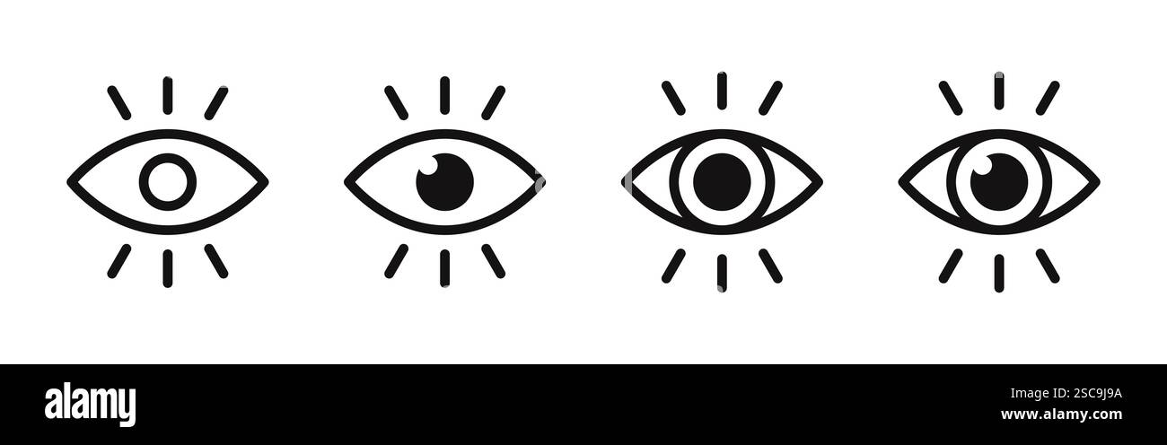 Eye icons set. Eyesight symbol. Vector illustration Stock Vector Image ...