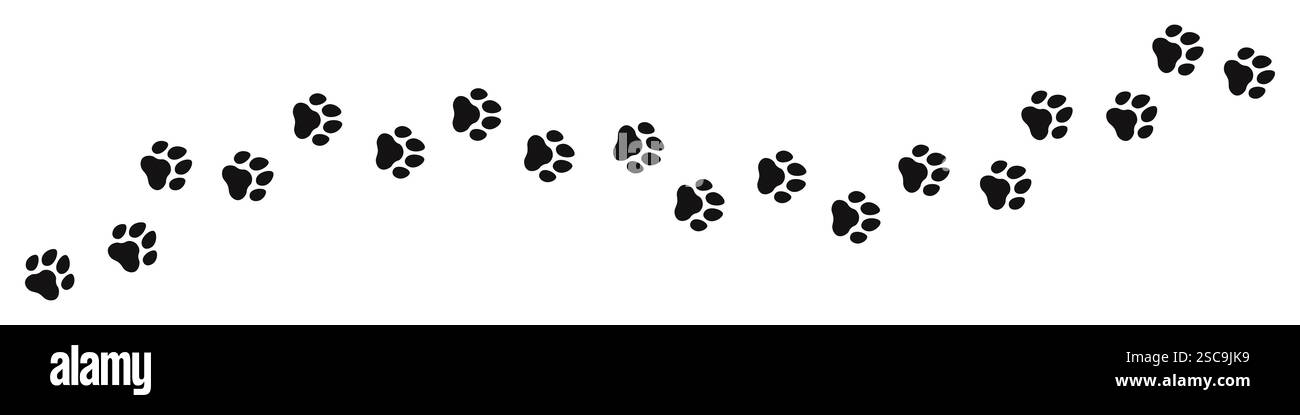 Dog footprint track. Black silhouette paw. Vector illustration Stock ...