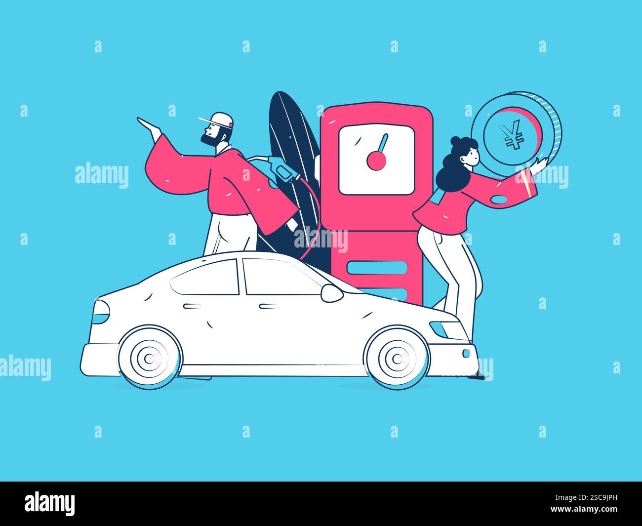 Vector Internet operation hand-drawn illustration of people getting ...