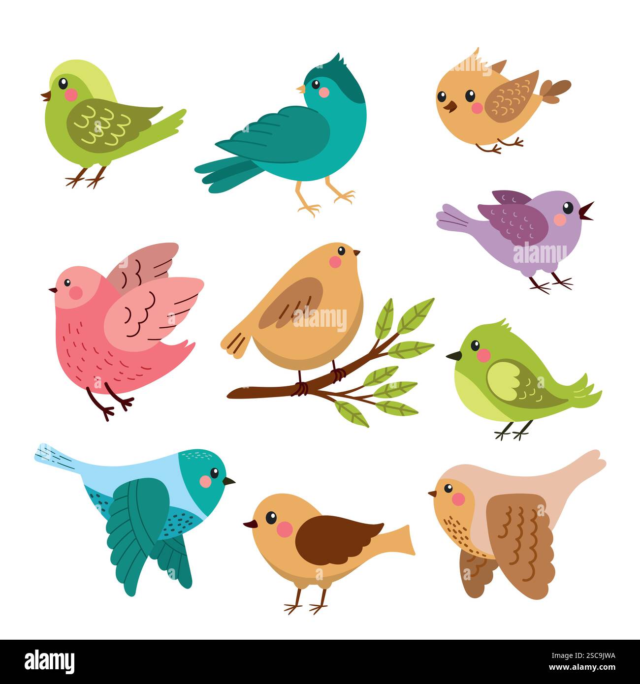 Set of cute spring birds Stock Vector Image & Art - Alamy