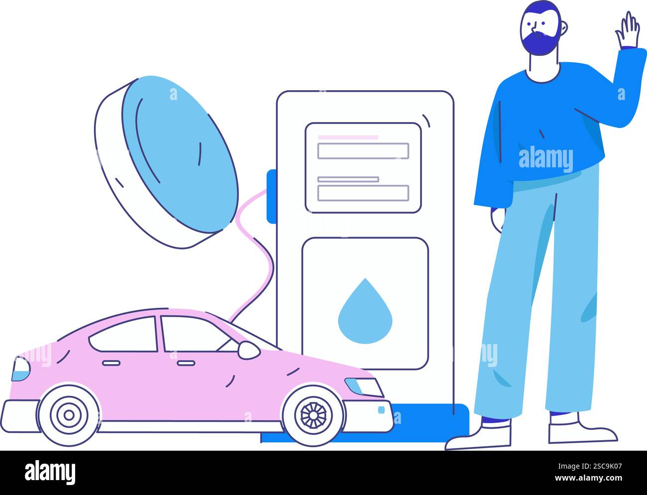 Cars getting gasoline gas Cut Out Stock Images & Pictures - Alamy