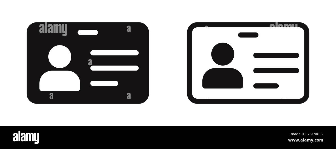 ID Card icons set. Identification card symbol collection. Vector ...