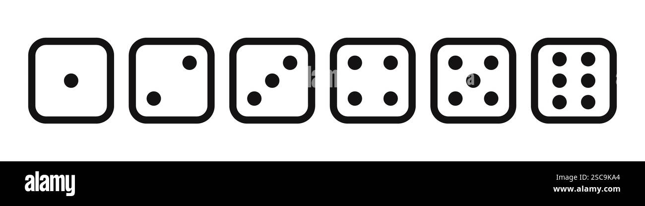Dices icons set. Dice Faces, Diceline icons collection. Traditional die ...