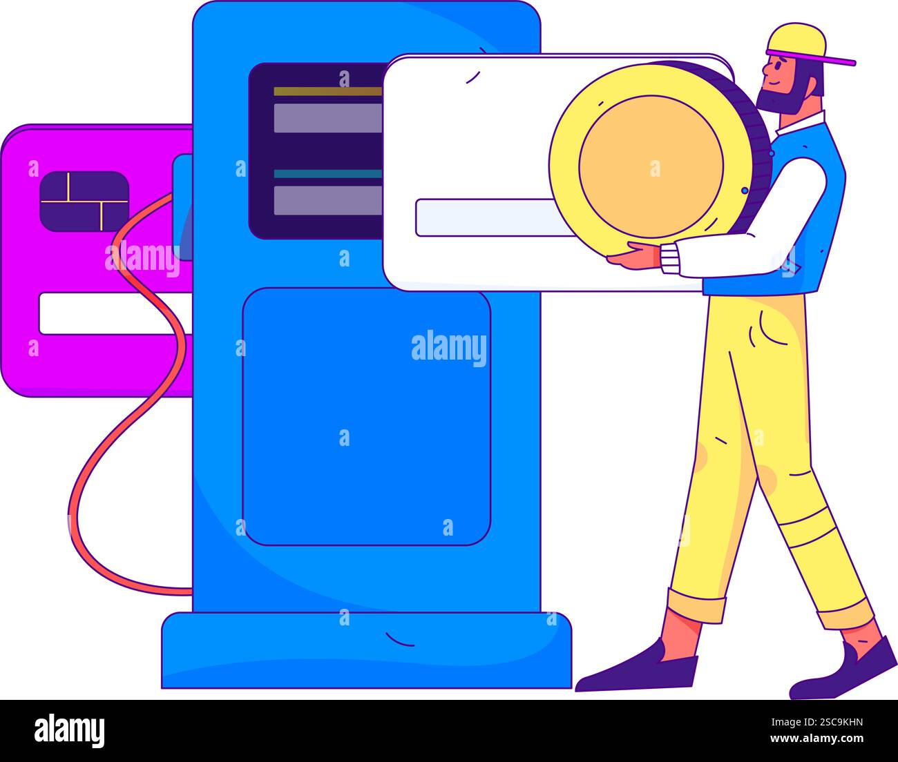 Cars getting gasoline gas Stock Vector Images - Alamy