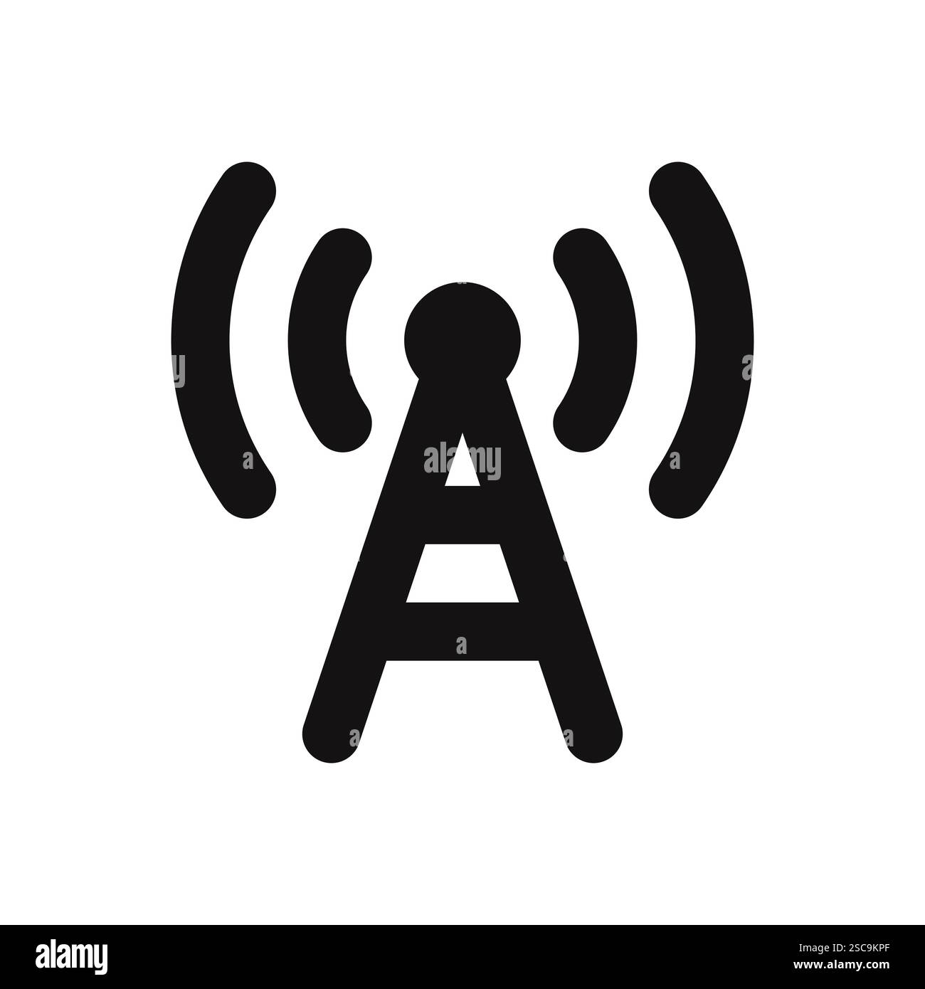 Antenna tower icon. Wireless radio signal, communication towers, radio tower, transmitter ...