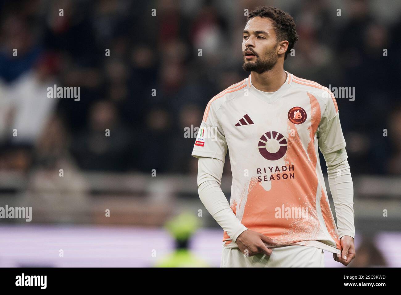 Milan, Italy. 5 February 2025. Devyne Rensch of AS Roma looks on during ...