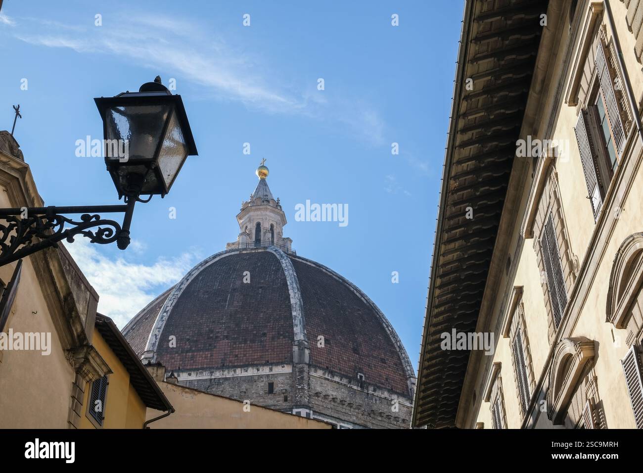 Architectural Scene in Florence, Italy. The great dome of the Cathedral ...