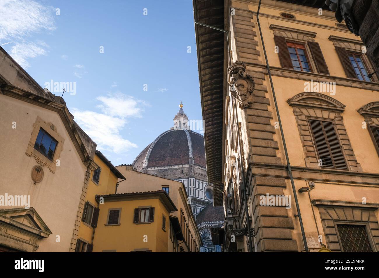 Architectural Scene in Florence, Italy. View of the narrow streets of ...