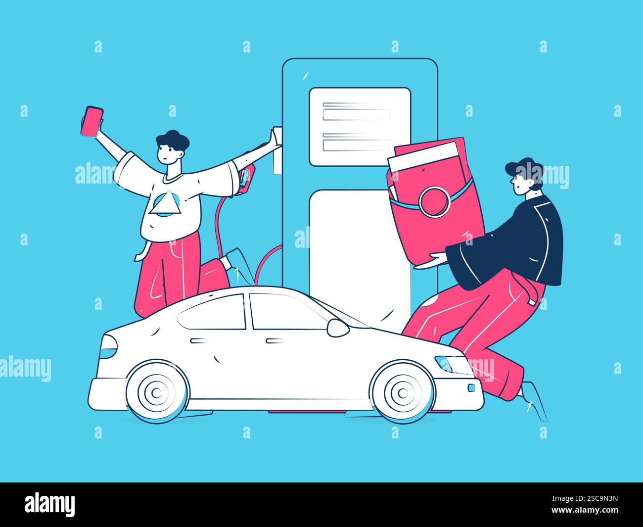 Vector Internet operation hand-drawn illustration of people getting ...