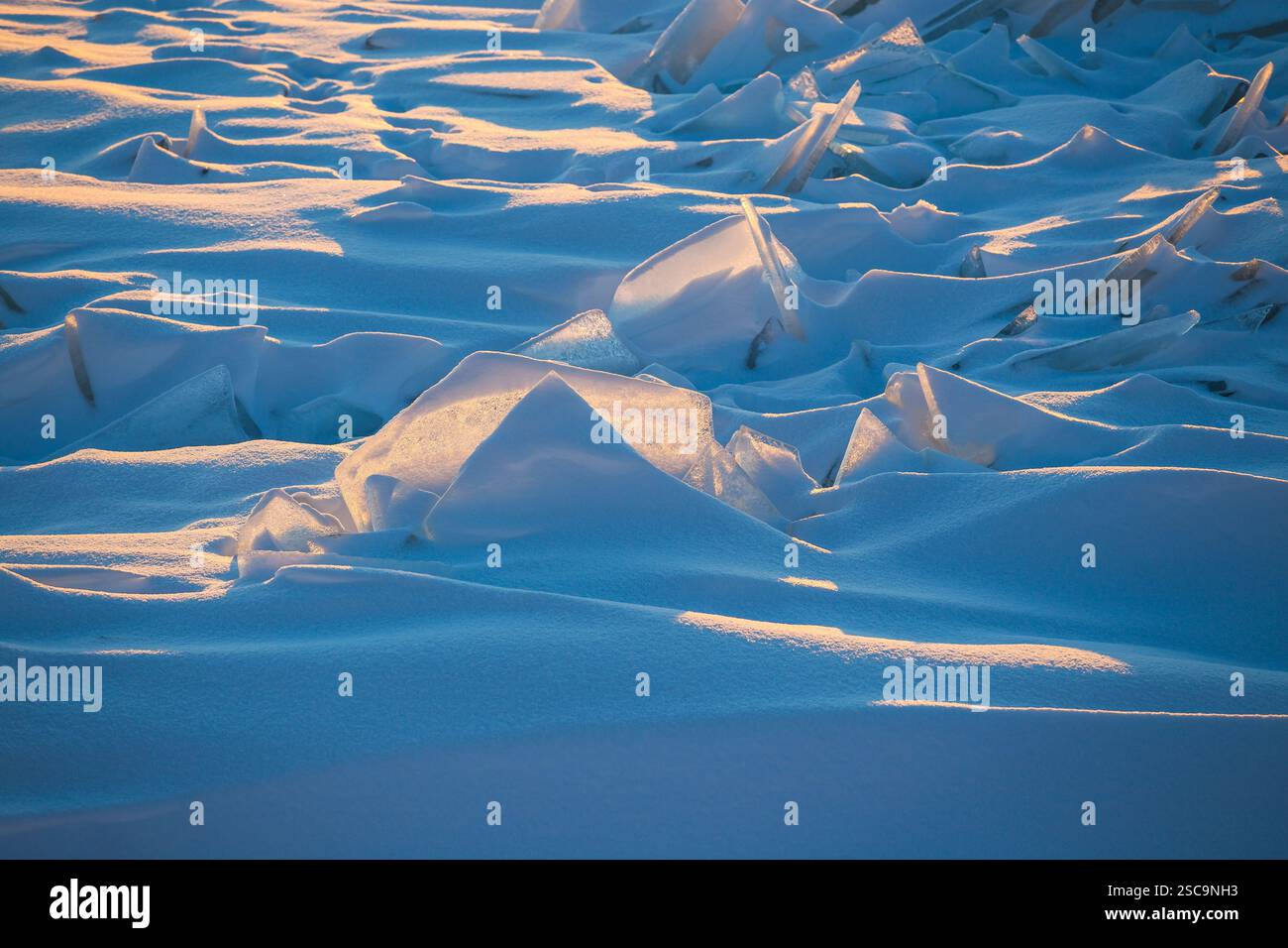 Antarctica ice desert landscape. Snowy hills on a frozen plain Stock ...