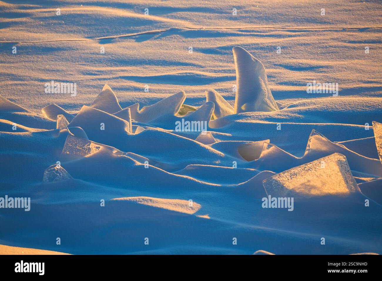 Antarctica ice desert landscape. Snowy hills on a frozen plain Stock ...