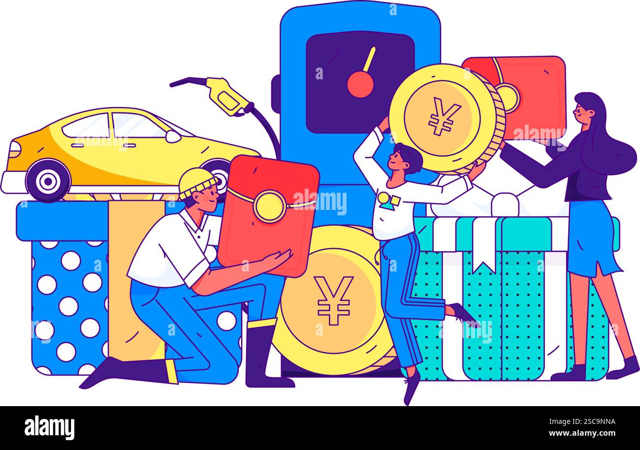 Vector Internet operation hand-drawn illustration of people getting ...