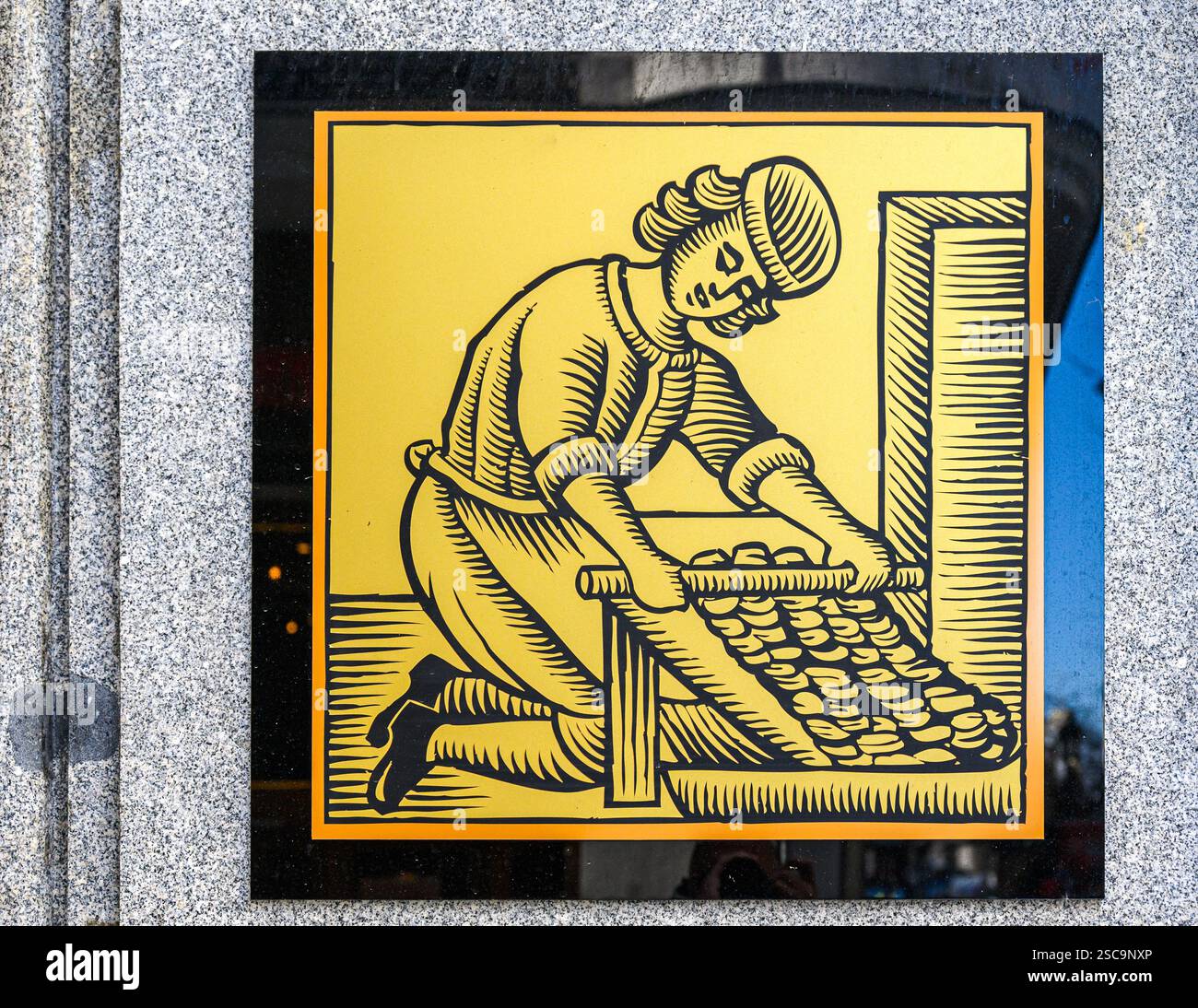 Art sign at the entrance of the 1880 Jijona factory and store, Madrid ...