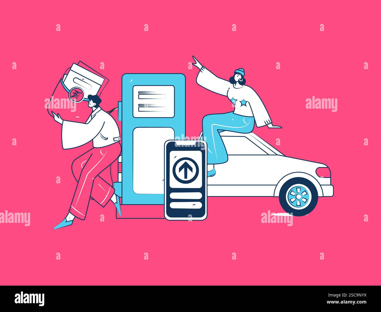 Vector Internet operation hand-drawn illustration of people getting ...