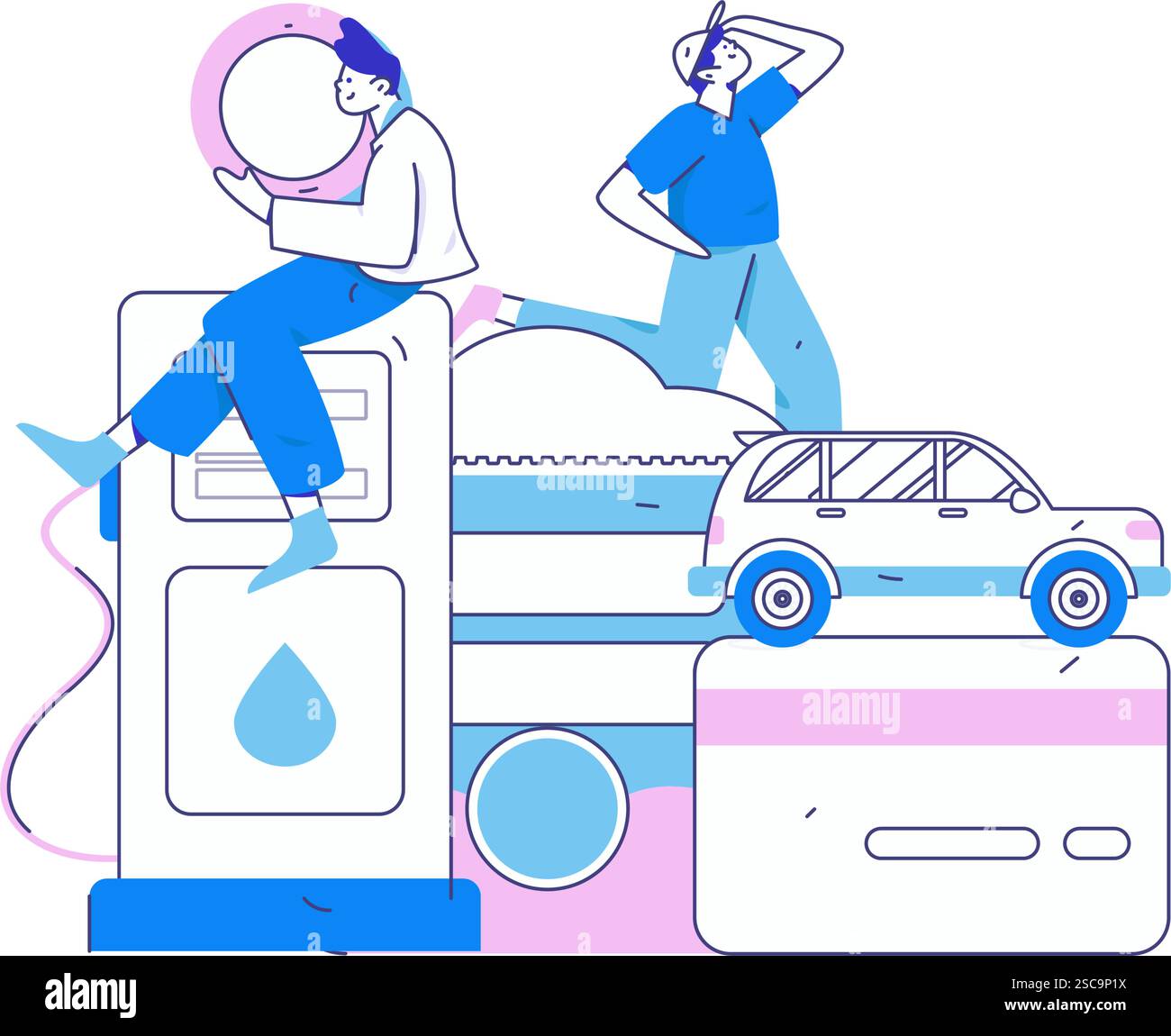 Vector Internet operation hand-drawn illustration of people getting ...