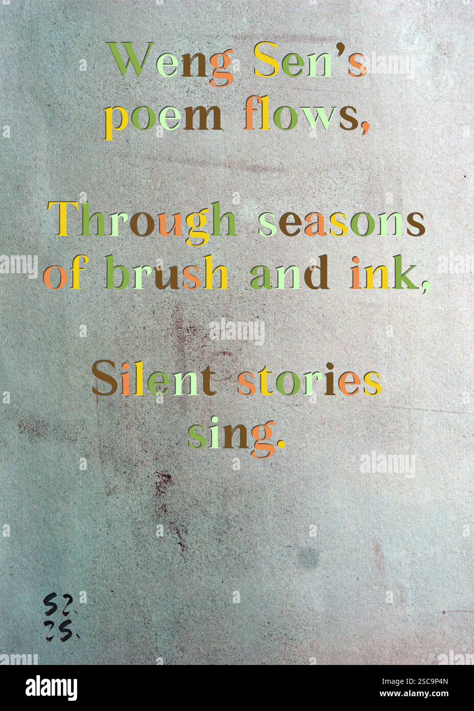 Weng Sen's poem flows, Through seasons of brush and ink, Silent stories ...