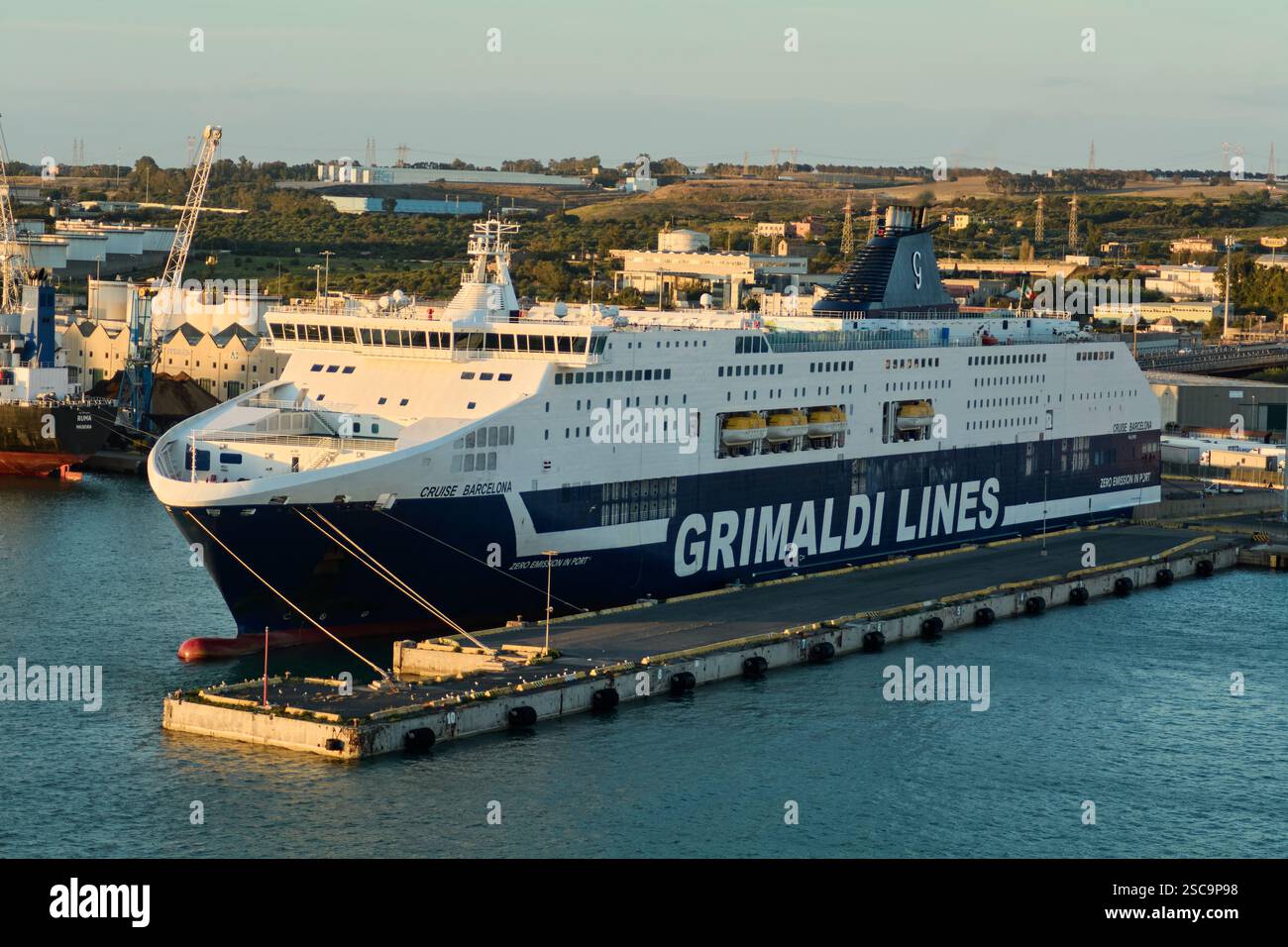 Civitavecchia. Italy - February 06, 2025: Grimaldi Lines ferry at Civitavecchia port Stock Photo ...