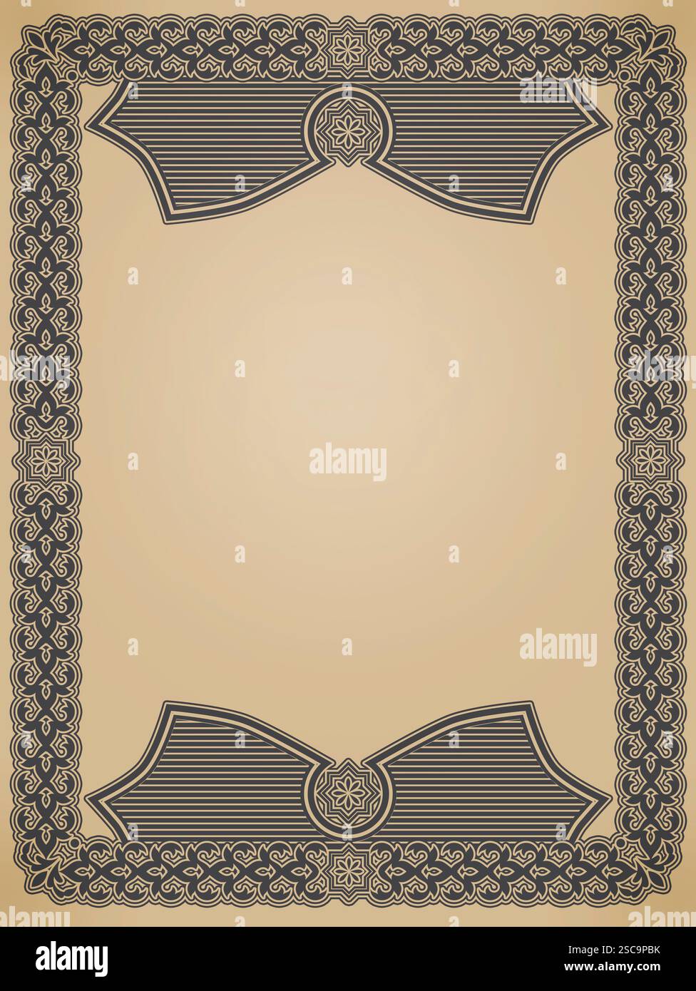 Beige background with decorative vintage border for design Stock Photo ...