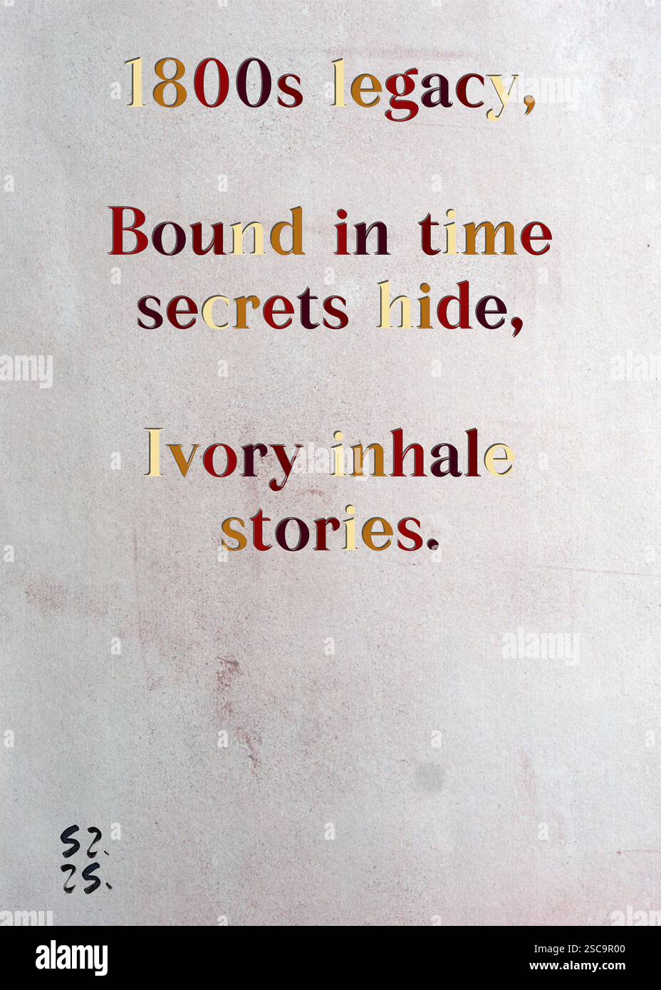 1800s legacy, Bound in time secrets hide, Ivory inhale stories. Frank ...